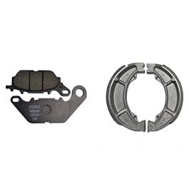 NIKAVI Motorcycle Front & Rear (Combo) Brake Pad + Brake Shoe Set ...